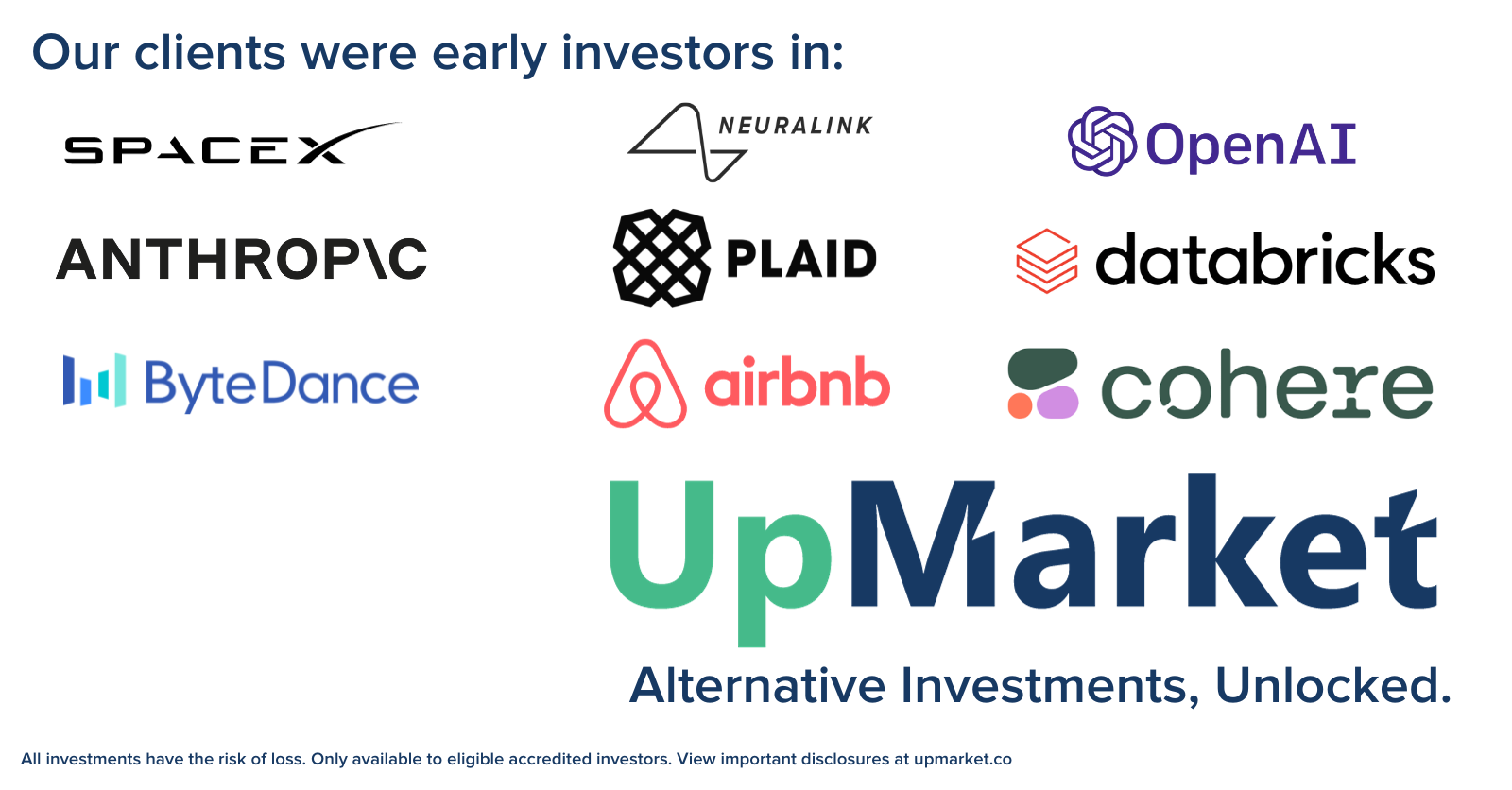 UpMarket: Alternative Investments Curated for Accredited Investors